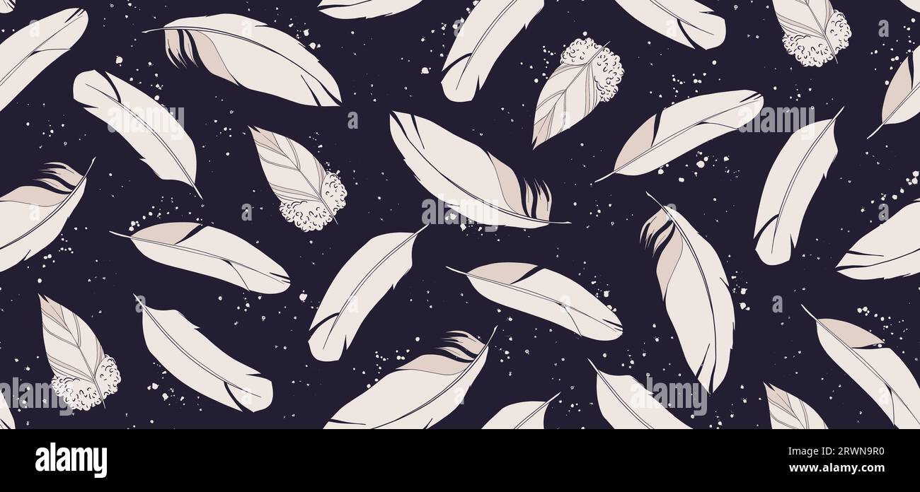 Seamless pattern with feathers. Vector illustration Stock Vector Image ...