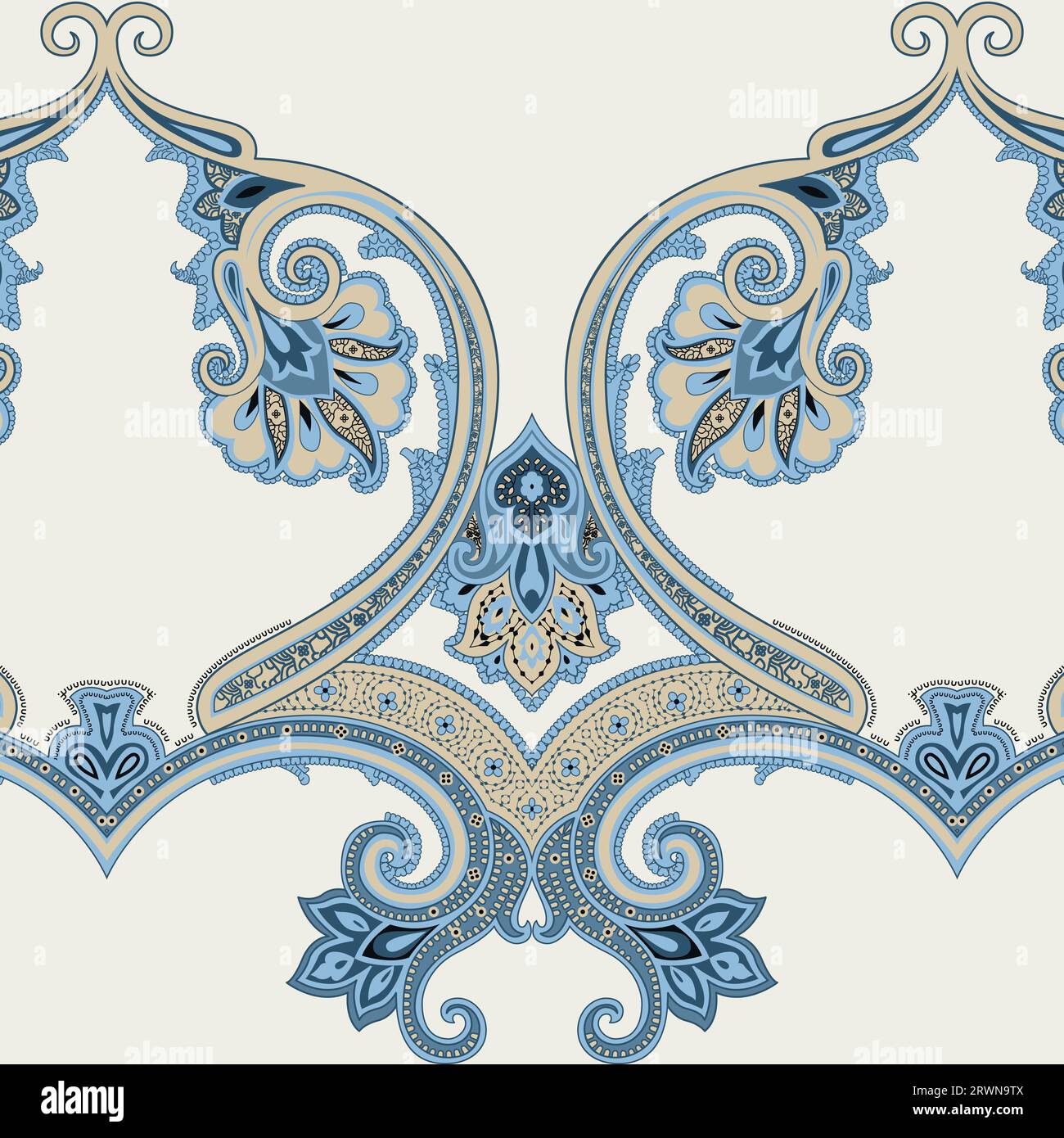 A blue and white wallpaper with a unique design pattern Stock Vector ...