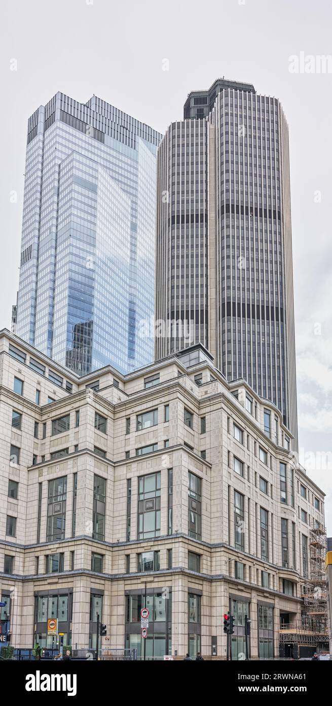 Tower 42 in front of Twentytwo (22) Bishopsgate building, office ...