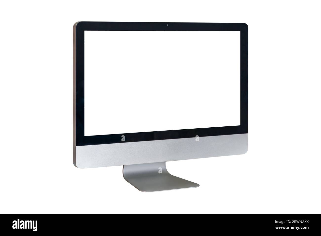Computer display with blank screen isolated on white background Stock ...