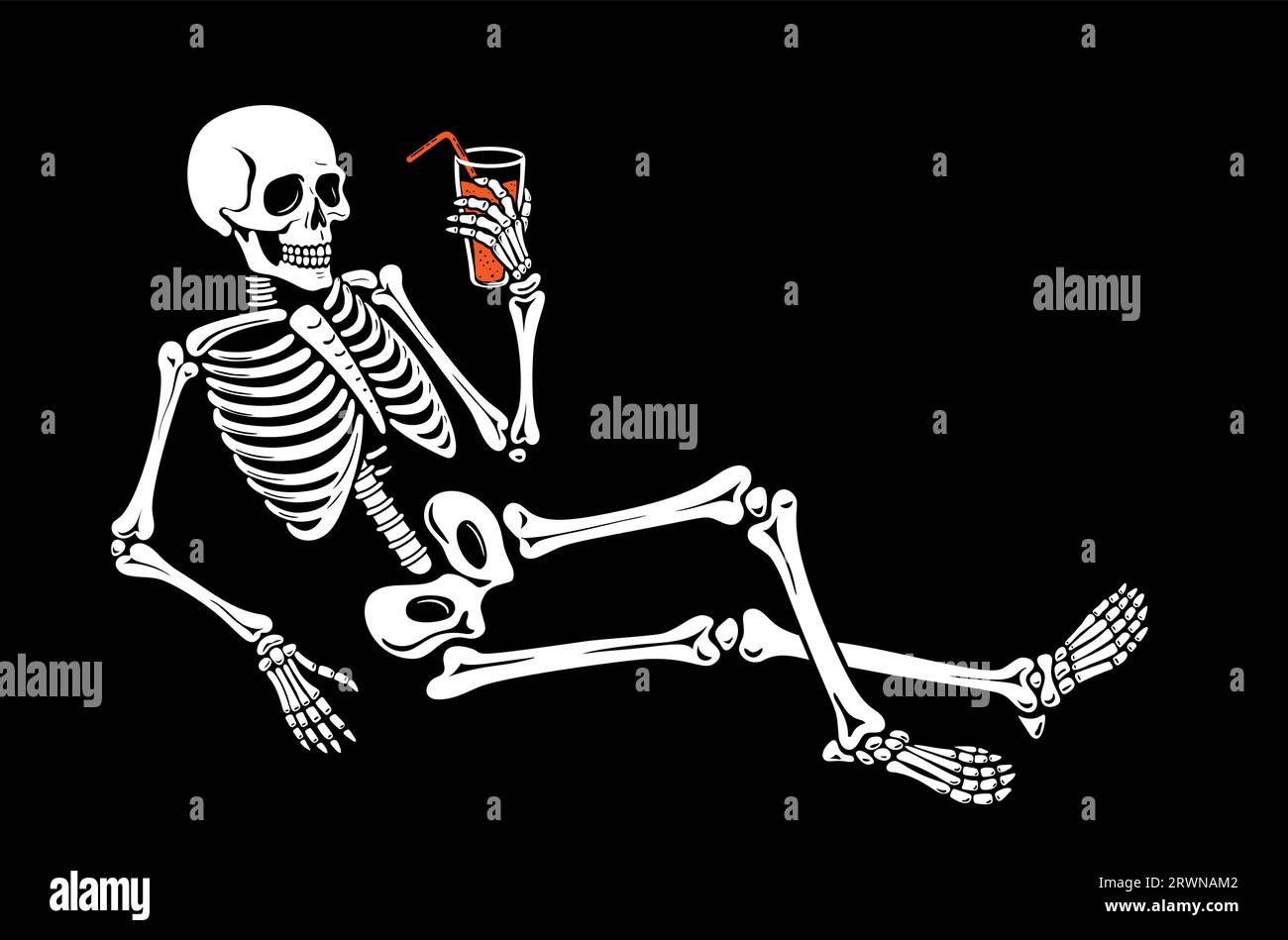 Sipping drink through straw Stock Vector Images - Alamy