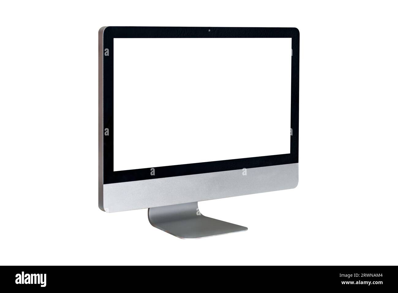 Computer display with blank screen isolated on white background Stock ...