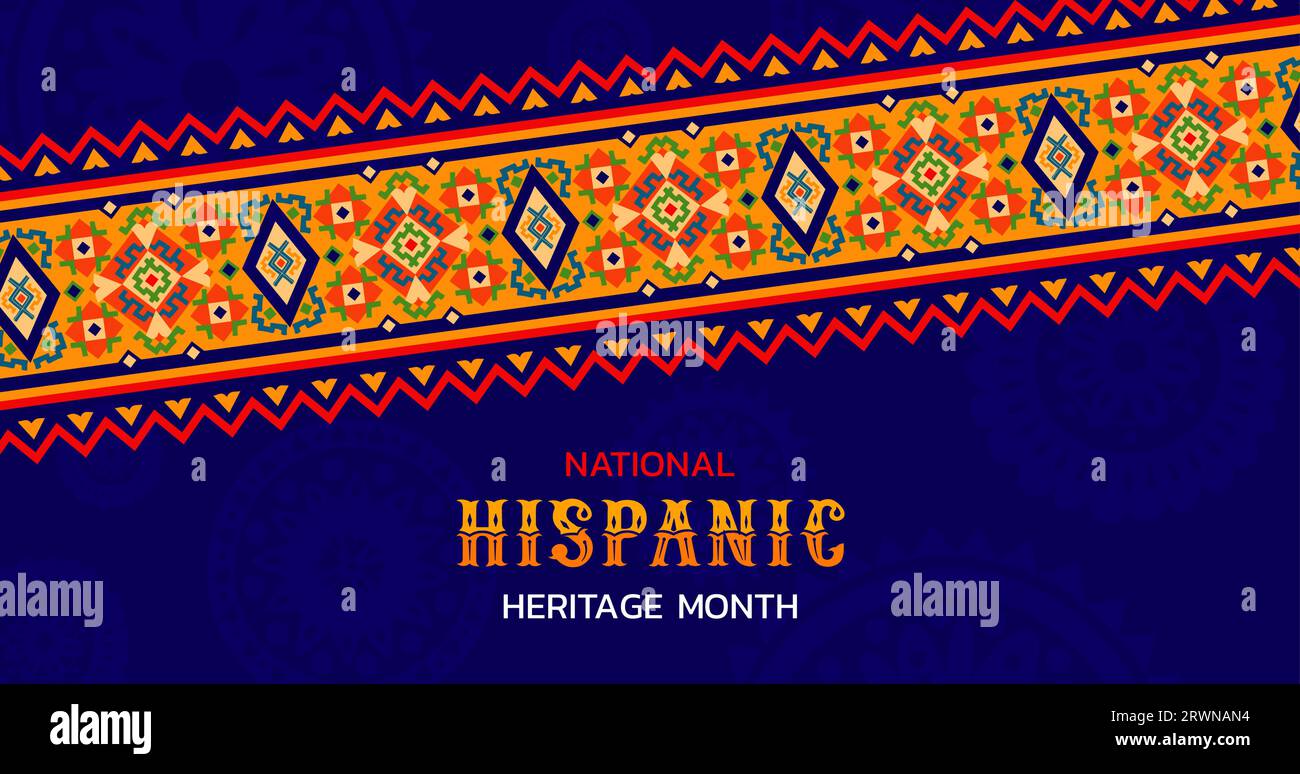 Ethnic ornament on national hispanic heritage month banner. Vector ...