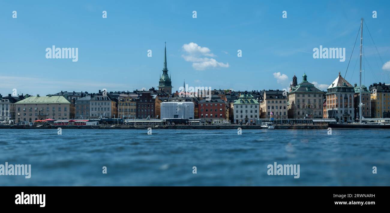 Stockholm Sweden. Gamla Stan, panoramic view of Old Town, Traditional ...