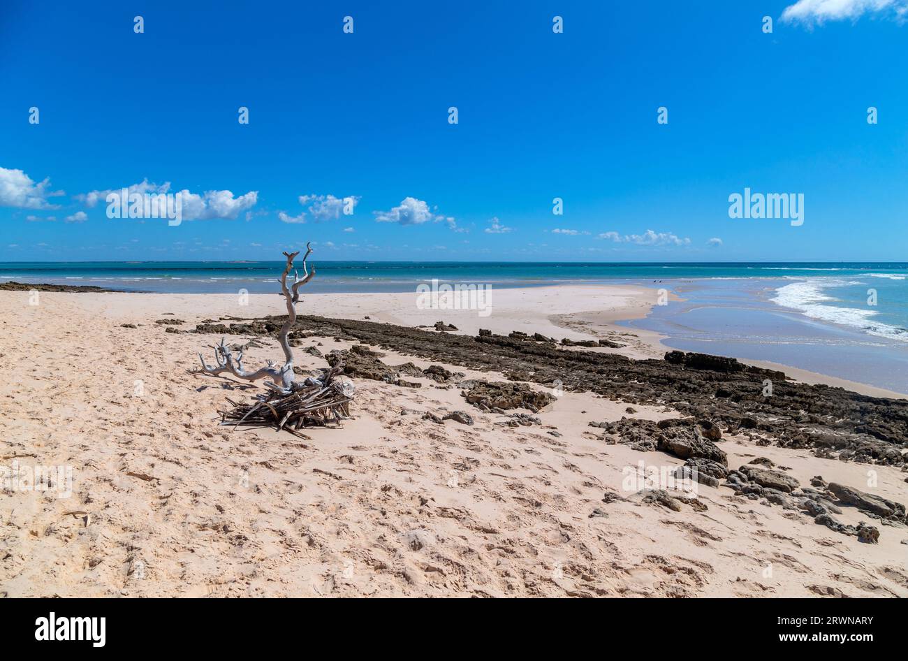 Pristine beach in Inhaca Island outside Maputo, Mozambique Stock Photo ...