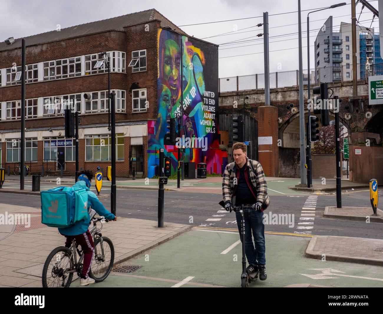 Street scene in the city of Leeds, UK Stock Photo - Alamy