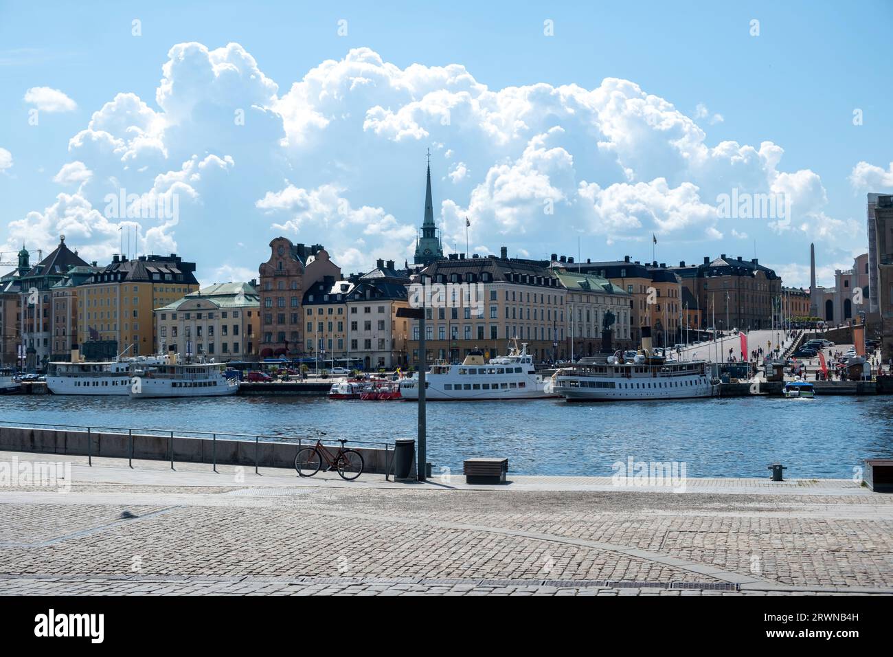 Stockholm Sweden Gamla Stan, Old Town. View from opposite of ...