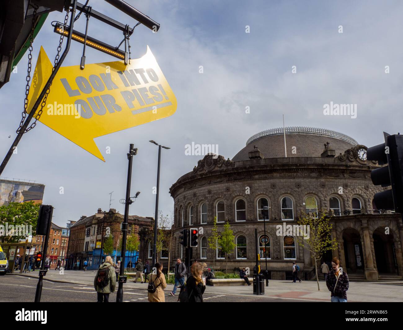 Visitors to Leeds city centre, UK Stock Photo - Alamy