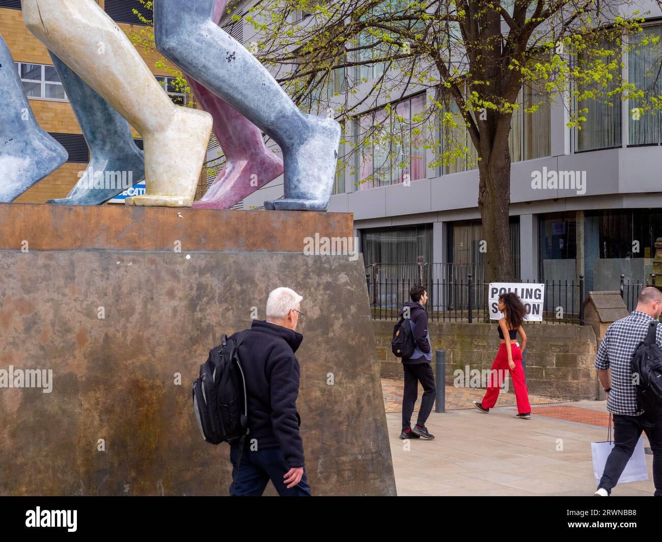 Visitors to Leeds city centre, UK Stock Photo - Alamy