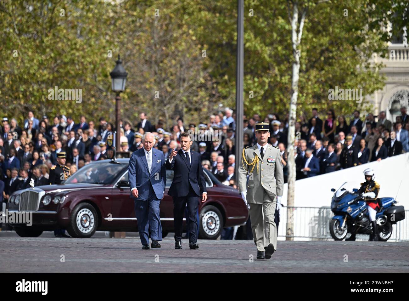 Paris, France. 20th Sep, 2023. Britain's King Charles III and French ...