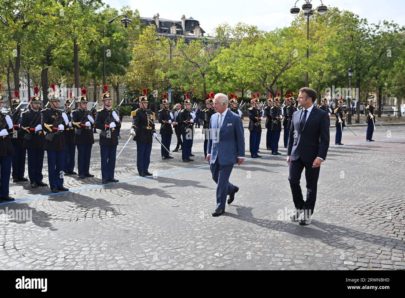 Paris, France. 20th Sep, 2023. Britain's King Charles III and French ...