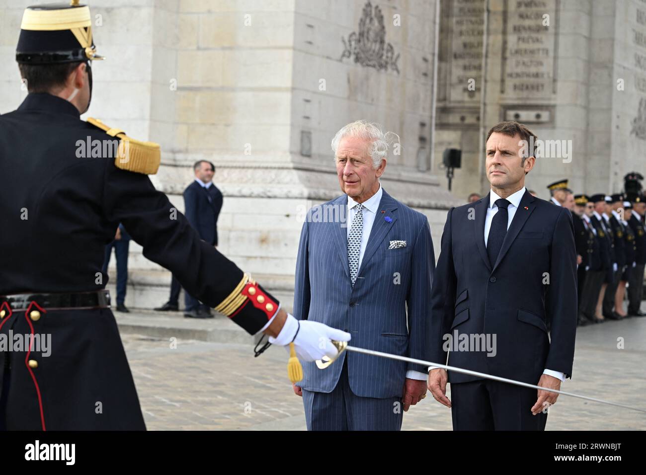 Paris, France. 20th Sep, 2023. Britain's King Charles III and French ...