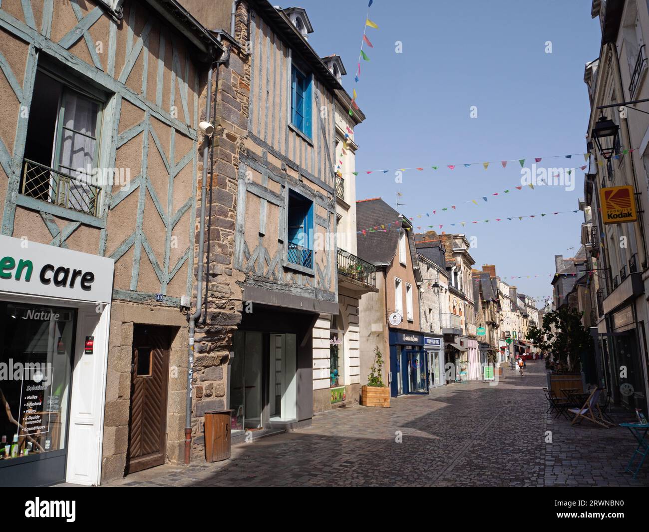 The Grande Rue in Redon, Brittany, timber framed buildings Stock Photo ...