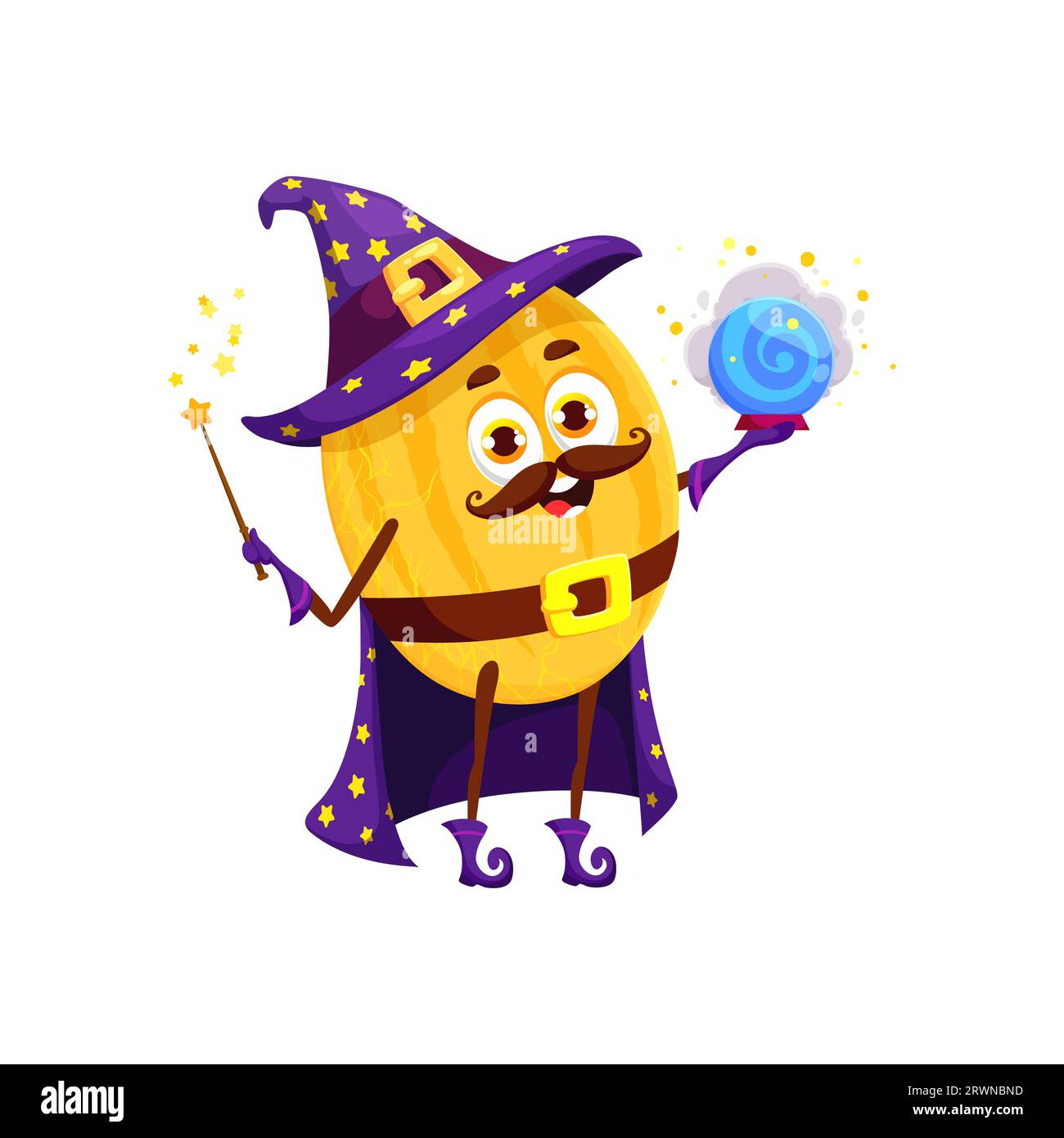 Magician melon cartoon character for health mascot vector illustration ...
