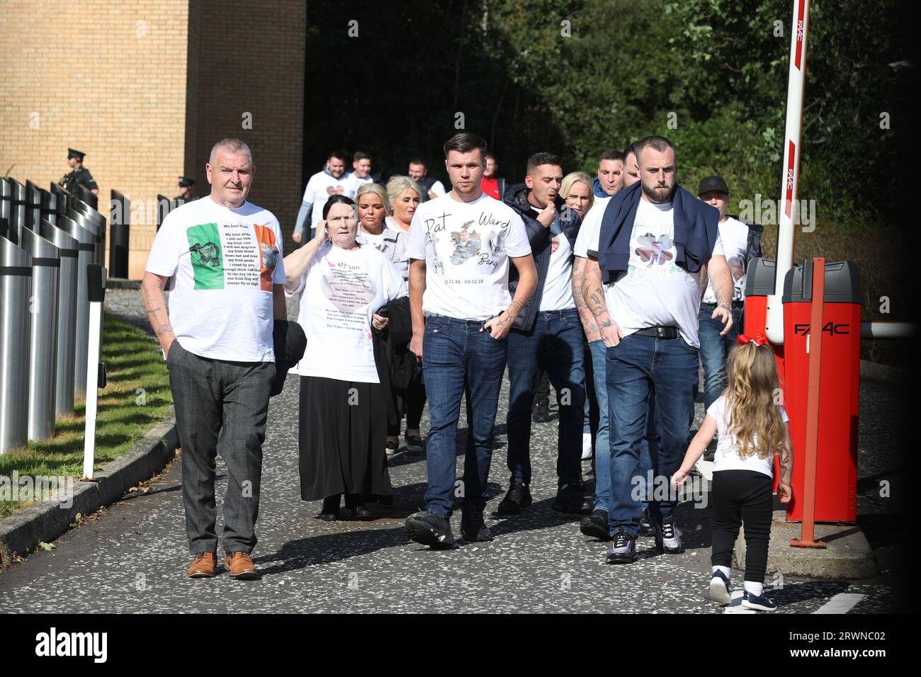 Patrick Ward's family leaving Dungannon Courthouse as a couple have ...