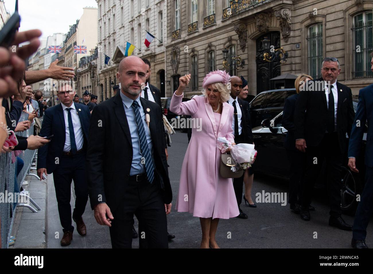 Paris, France. 20th Sep, 2023. Queen Camilla arrives at the British ...