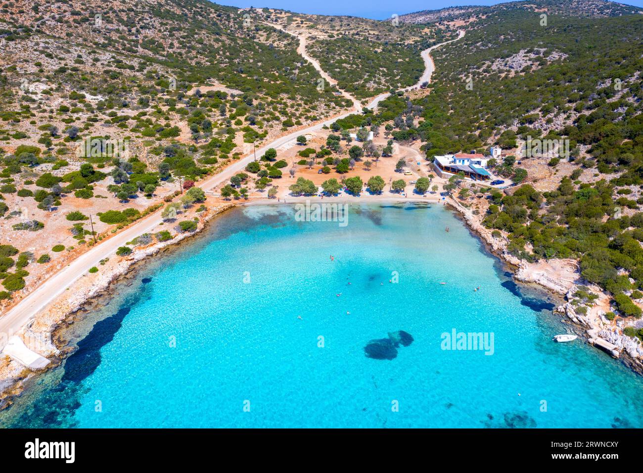 Platis Gialos beach in Lipsi island, Greece Stock Photo - Alamy