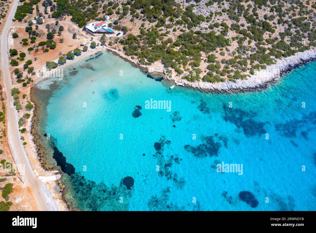Platis Gialos beach in Lipsi island, Greece Stock Photo - Alamy