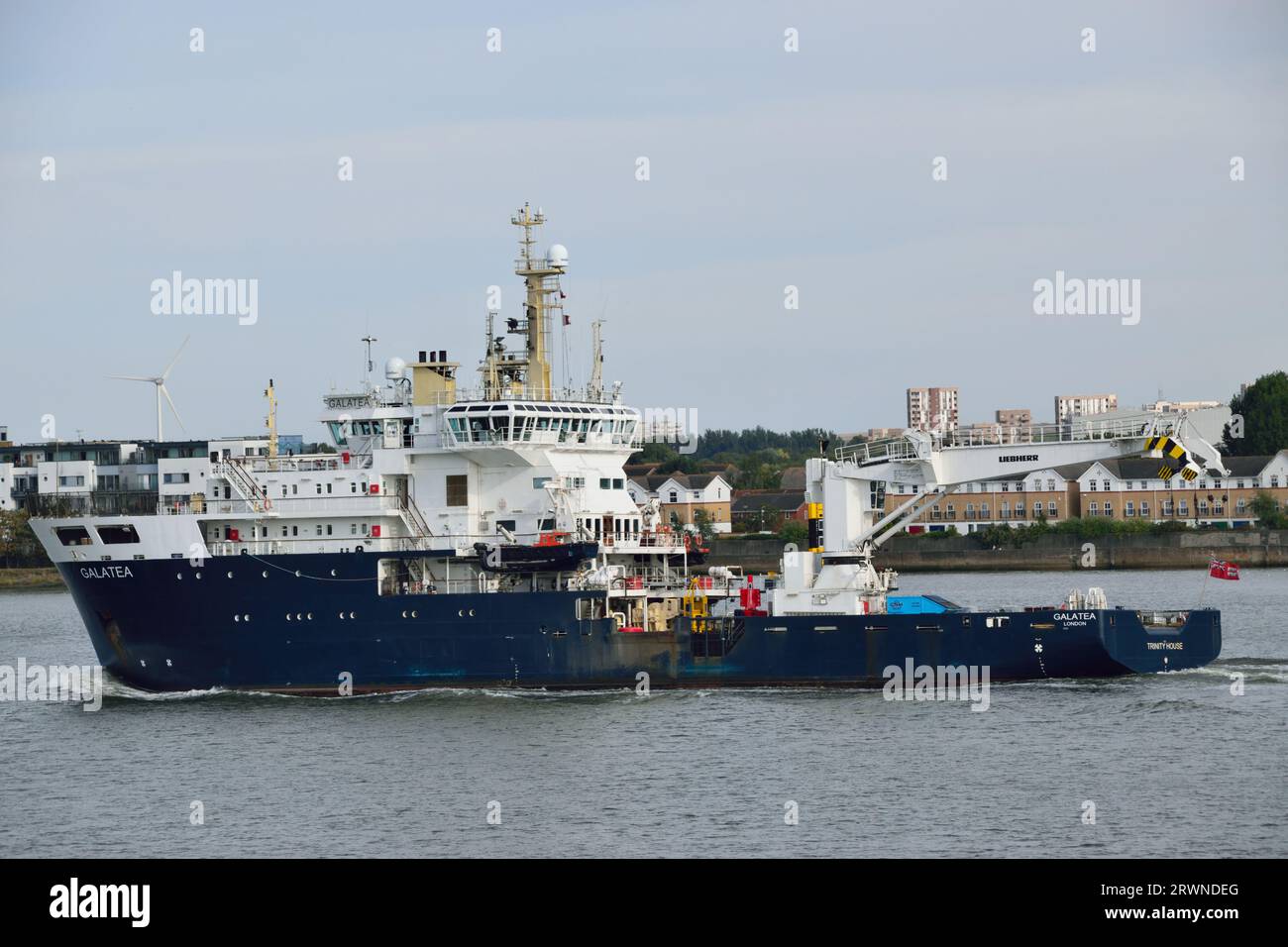 Trinity House's Multifunctional Tender (MFT) THV Galatea heading down ...