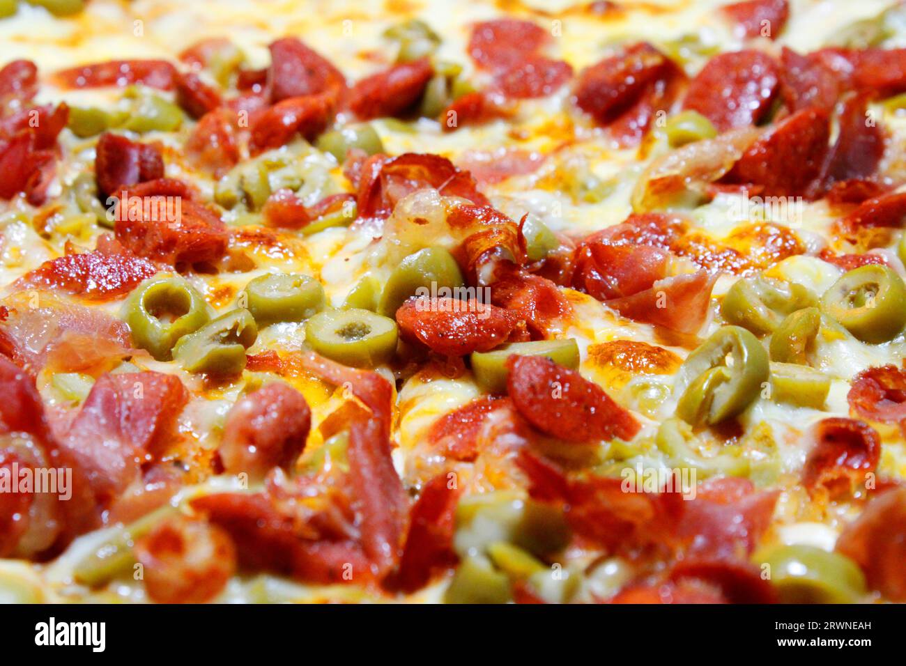 Detail of spanish pizza ingredients Stock Photo - Alamy