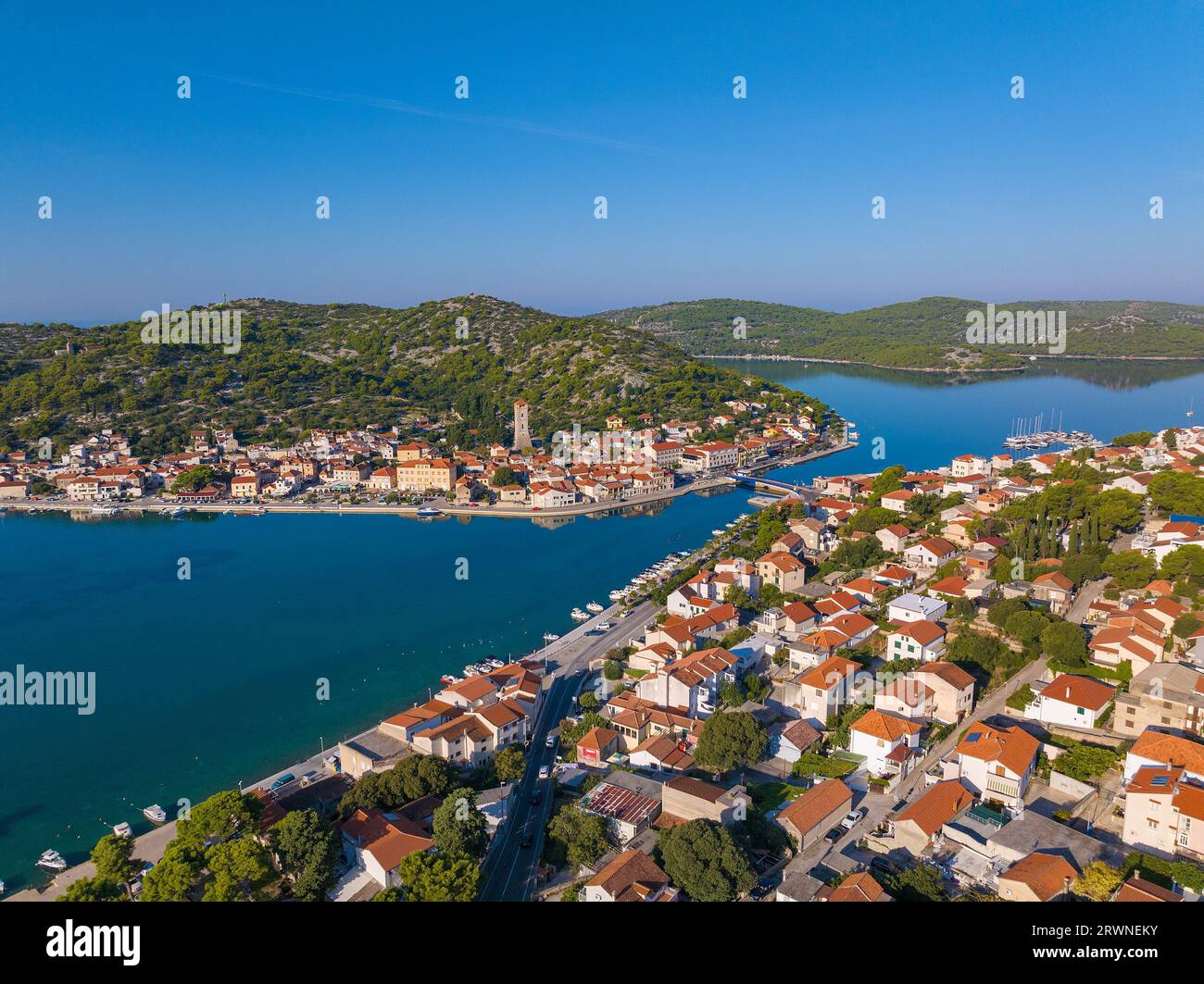 Aerial view of Tisno on Murter, Croatia Stock Photo - Alamy
