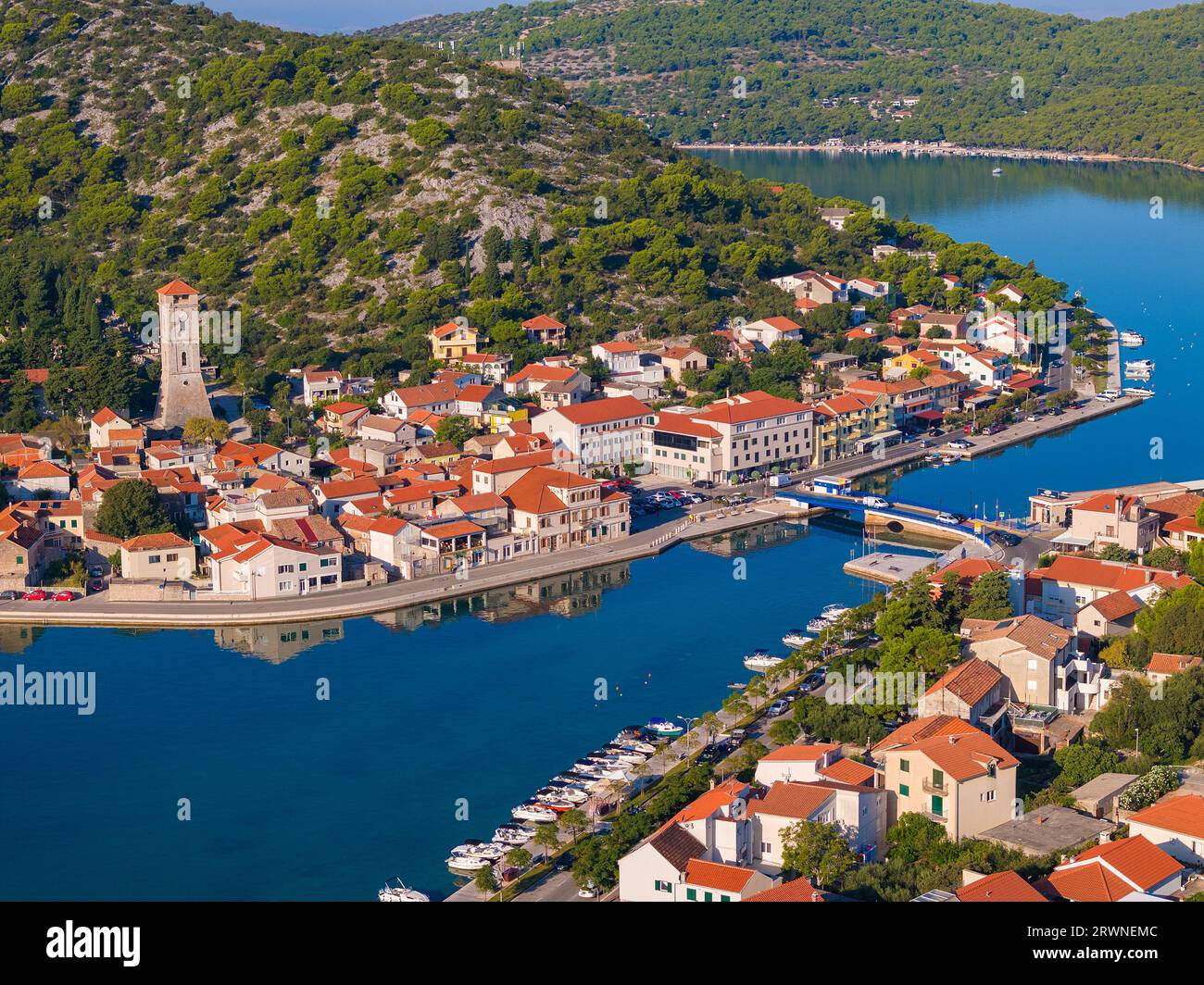Aerial view of Tisno on Murter, Croatia Stock Photo - Alamy