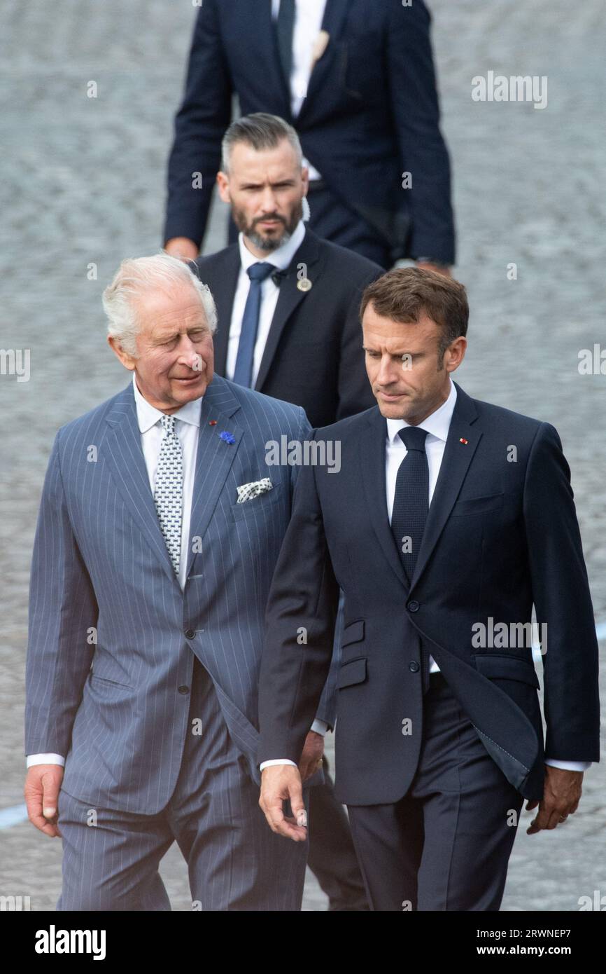 Paris, France. 20th Sep, 2023. King Charles III and President of France ...