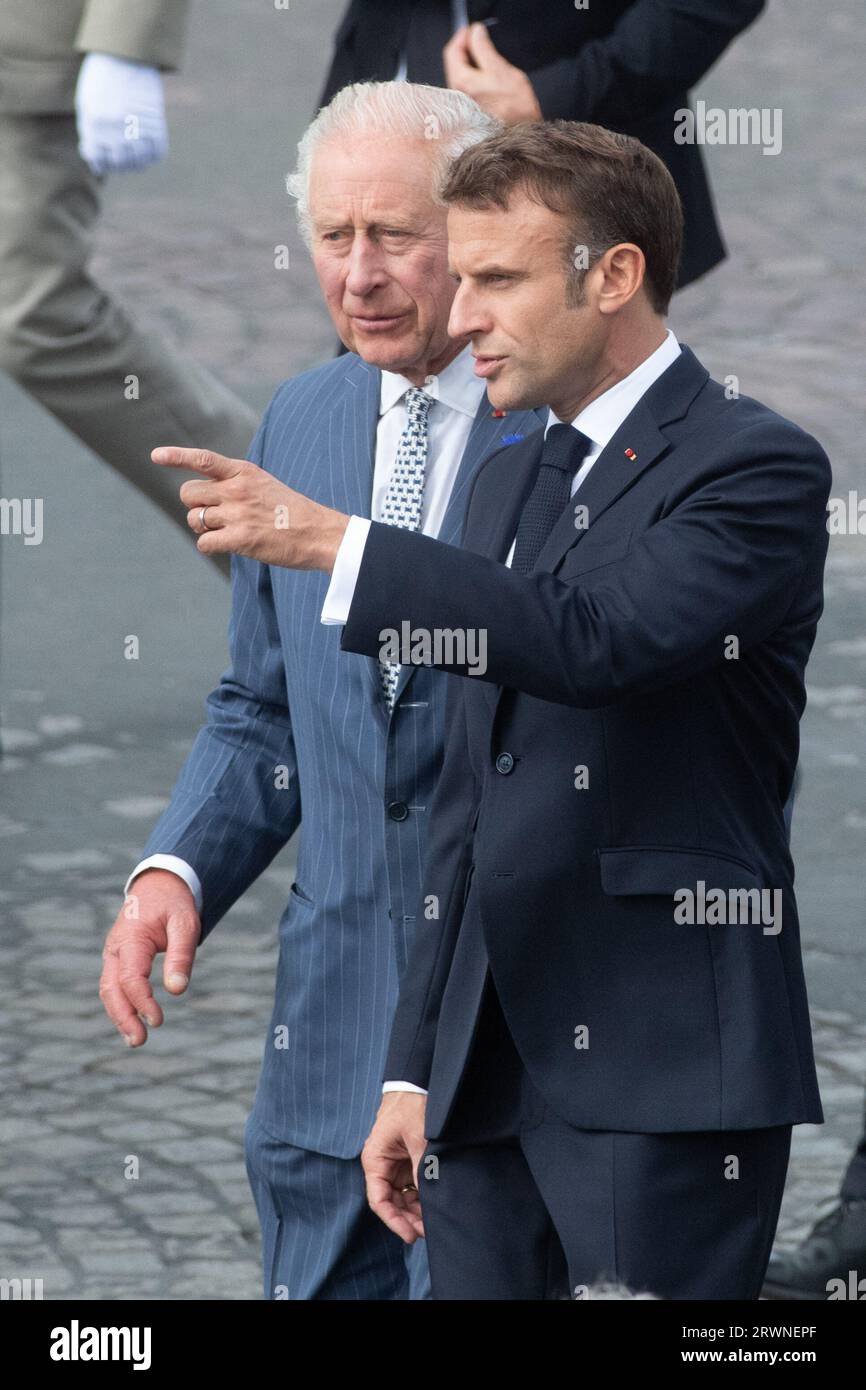 Paris, France. 20th Sep, 2023. King Charles III and President of France ...