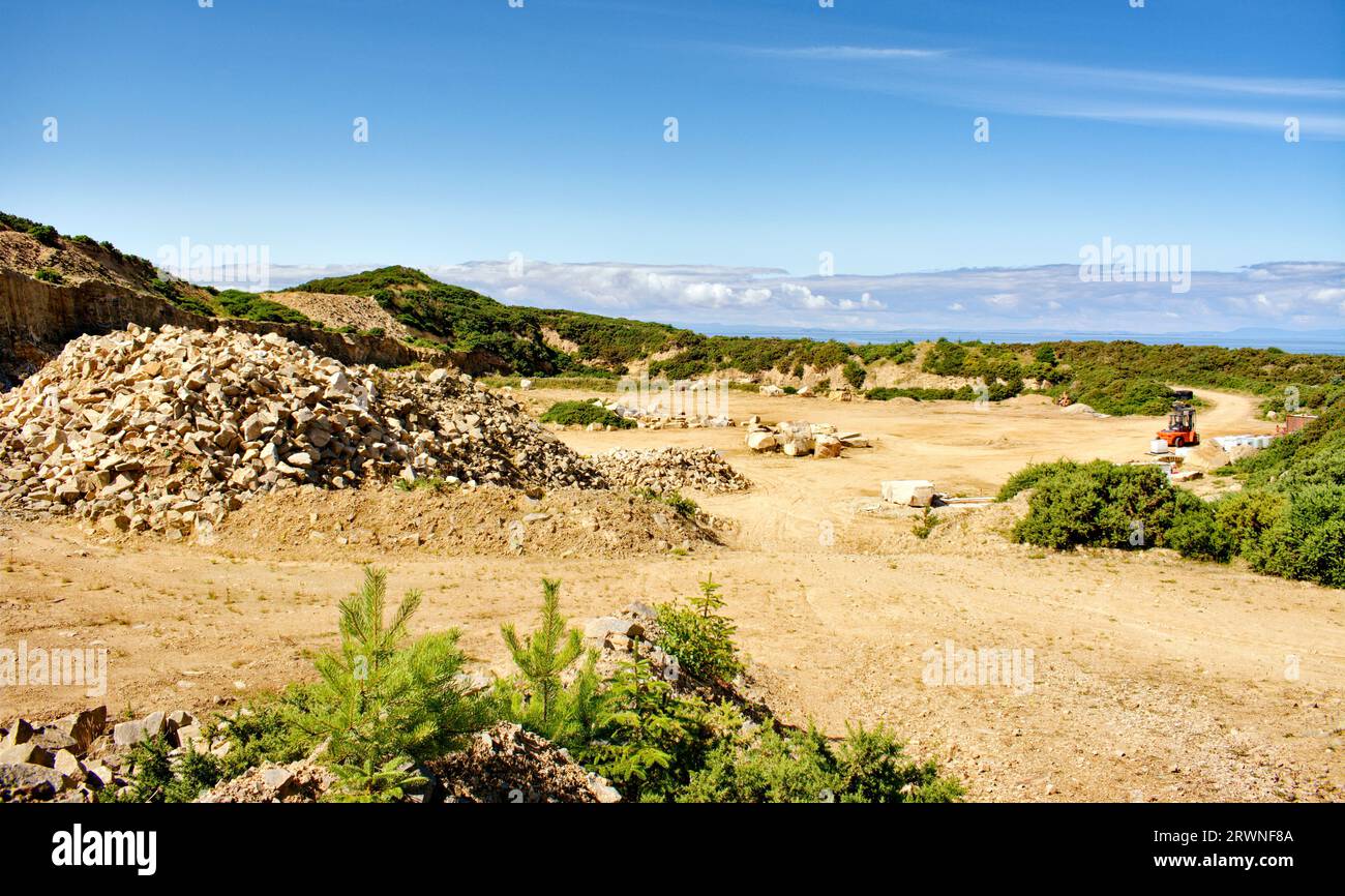 Hopeman Moray Coast Scotland view of sandstone rocks in the Clashach ...