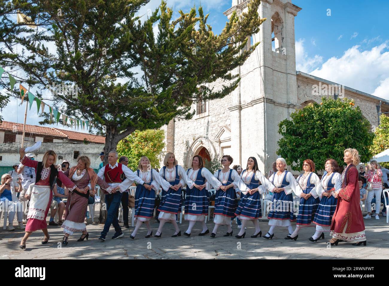 Laneia, Limassol District, Cyprus - May 13, 2023: Women in traditional ...