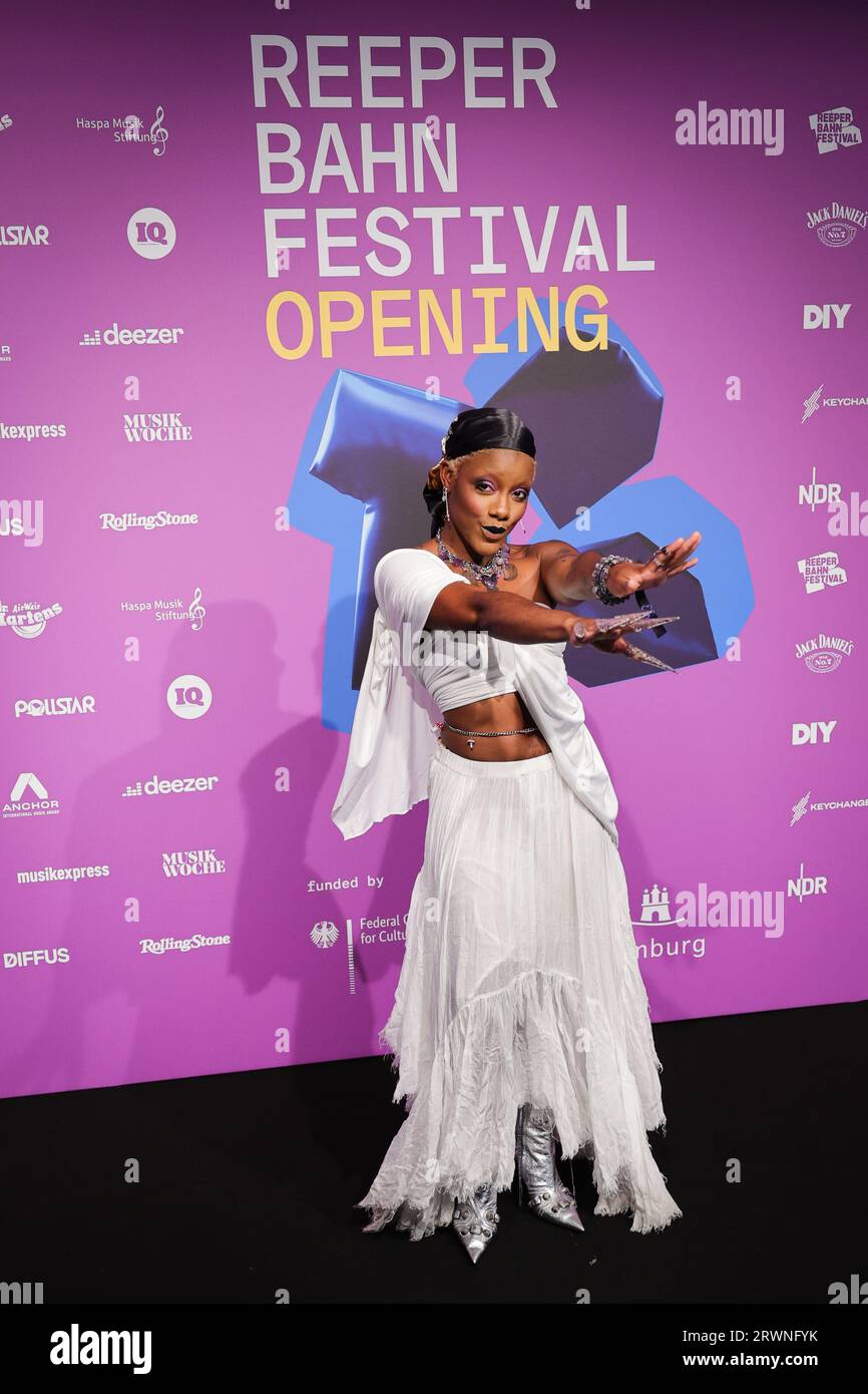 Hamburg, Germany. 20th Sep, 2023. Iniko, musician from New York, walks ...