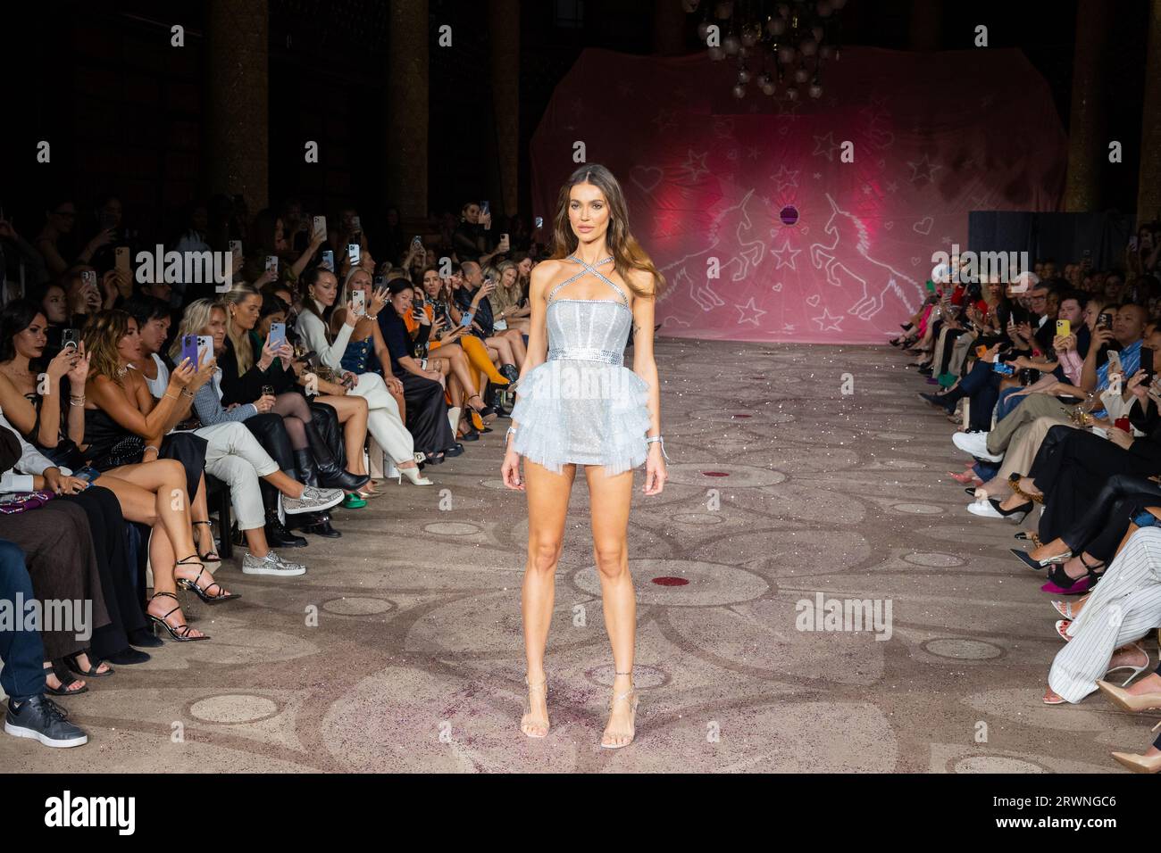 London, UK. September 17, 2023. A model on the catwalk at the AADNEVIK ...