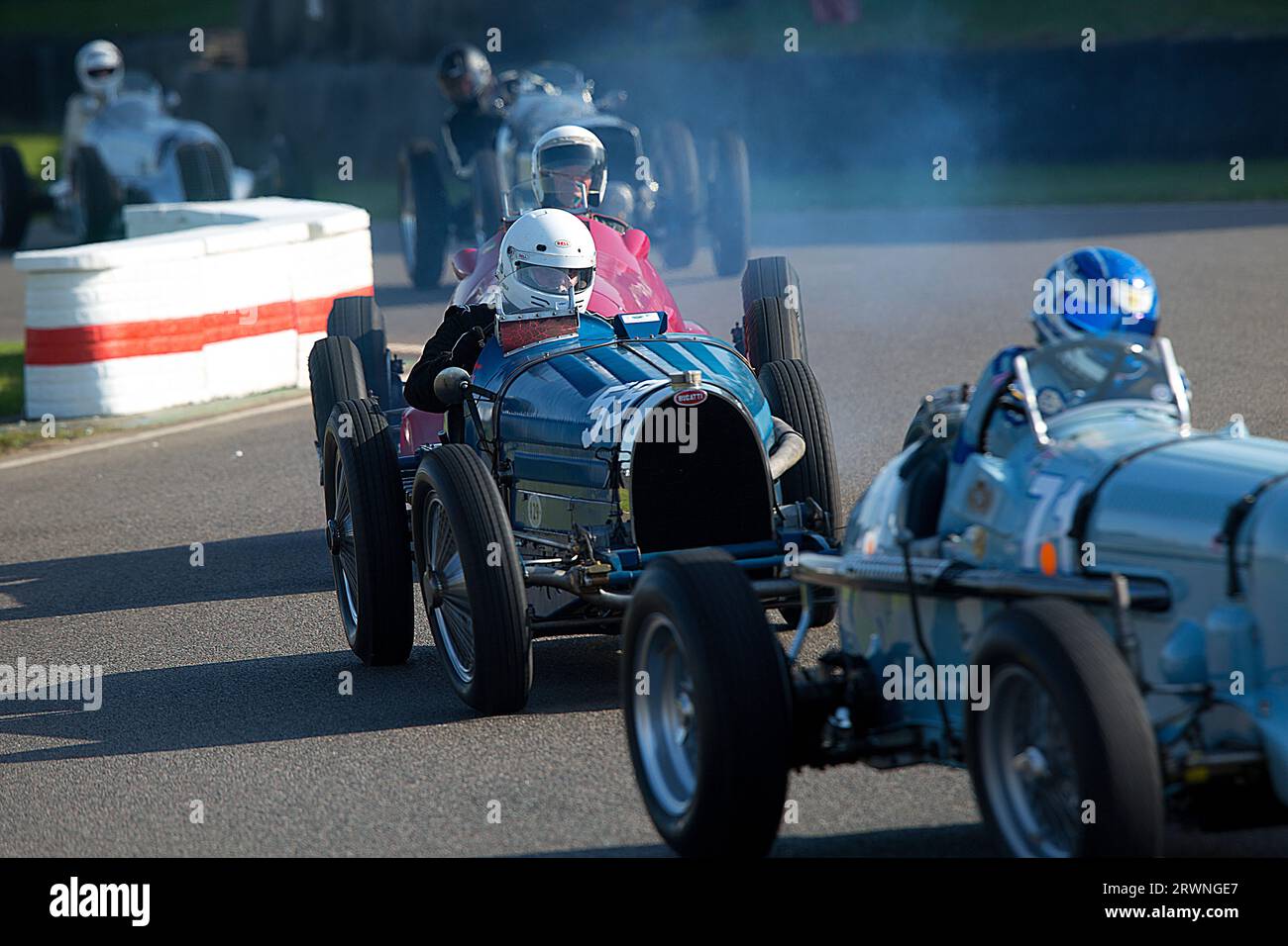 Vintage Bugatti in the Goodwood Trophy race at The Goodwood Revival ...