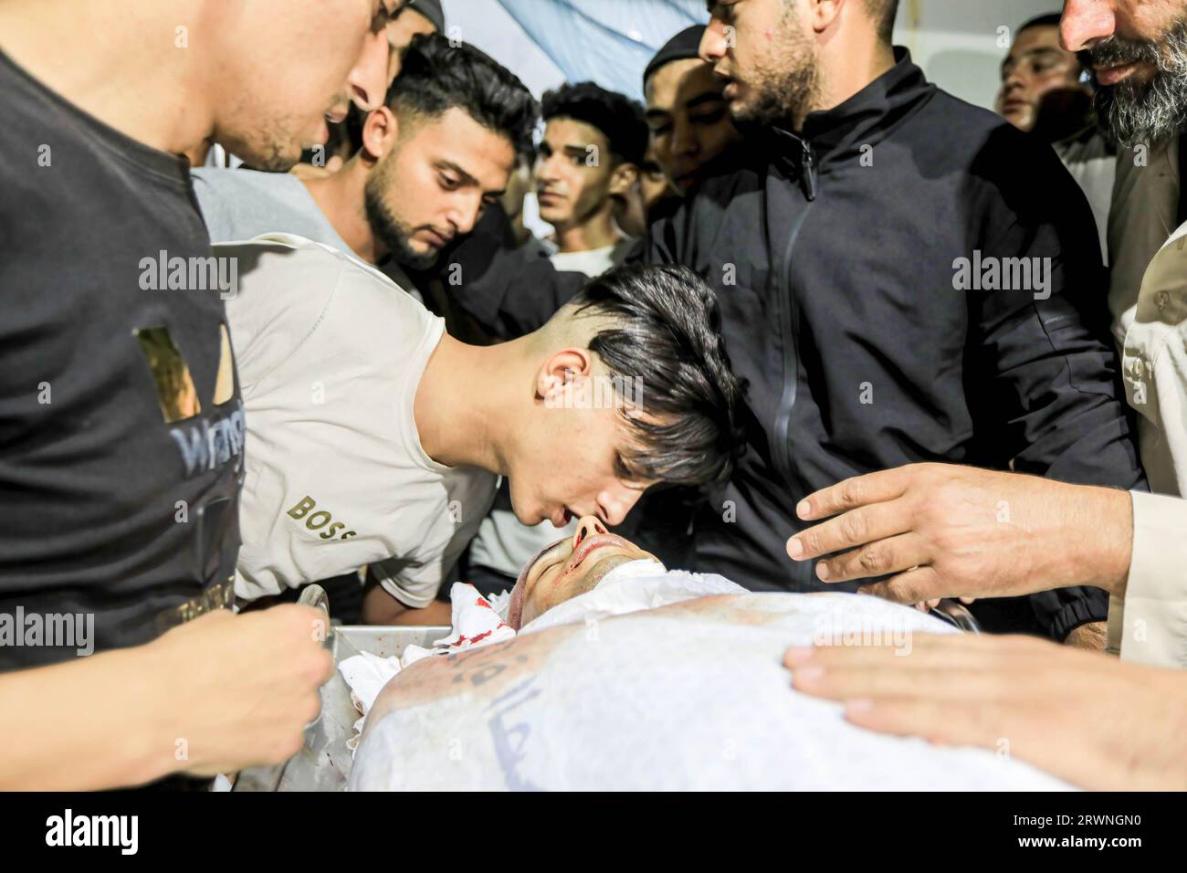 EDITOR'S NOTE : (Image contains graphic content) Family of Youssef Radwan, view his body at the ...