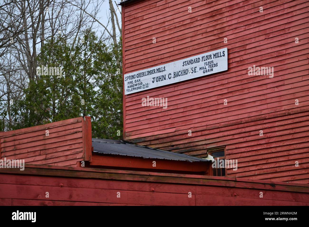 Flour Mill on Backus Heritage Conservation Area Stock Photo - Alamy