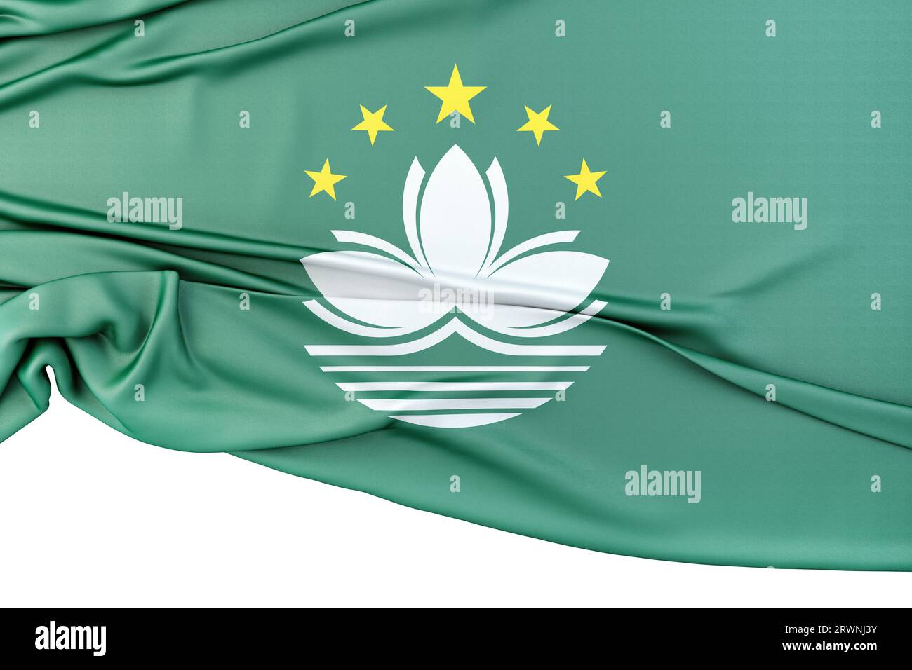 Isolated Flag of Macau (Macao). 3D Rendering Stock Photo - Alamy