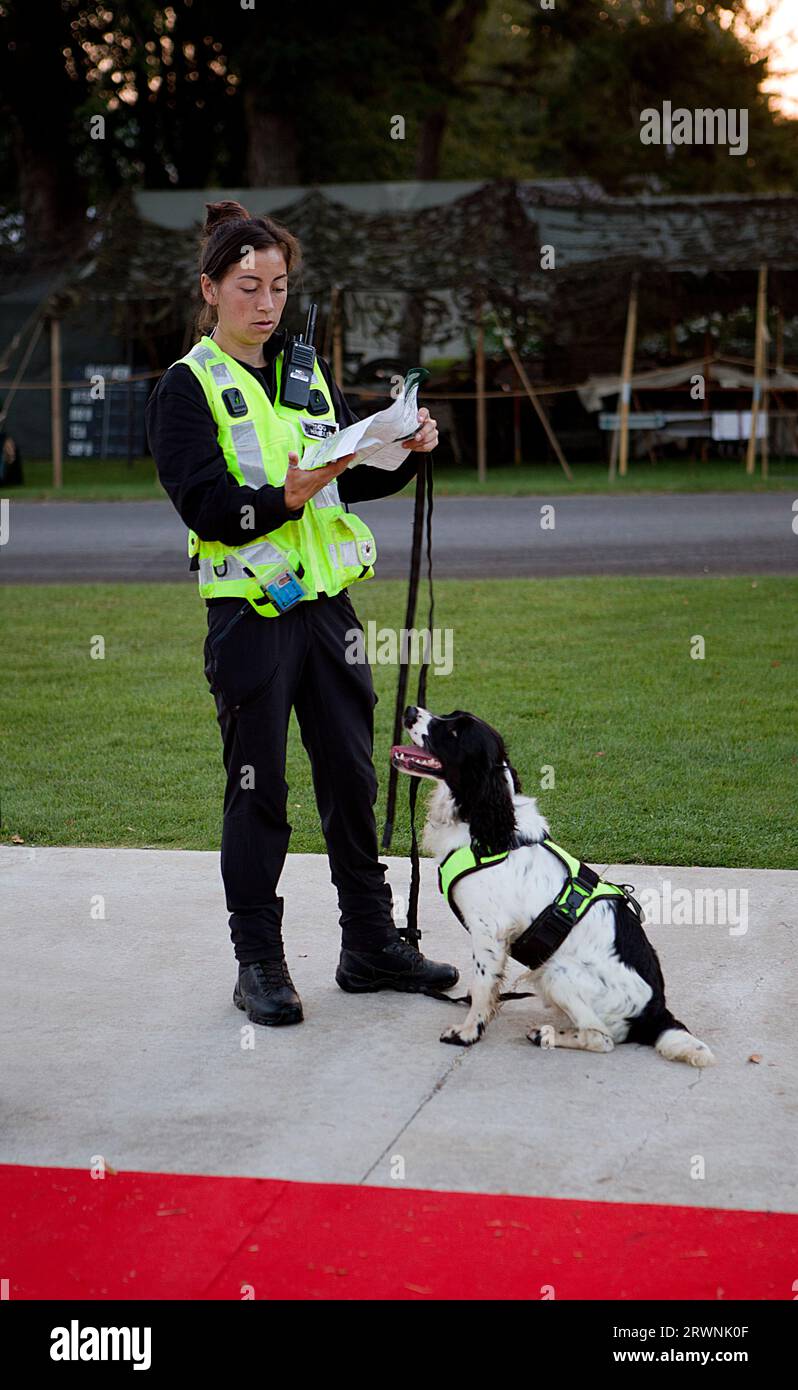 Dog Handler at The Goodwood Revival Meeting 9th Sept 2023 in Chichester ...