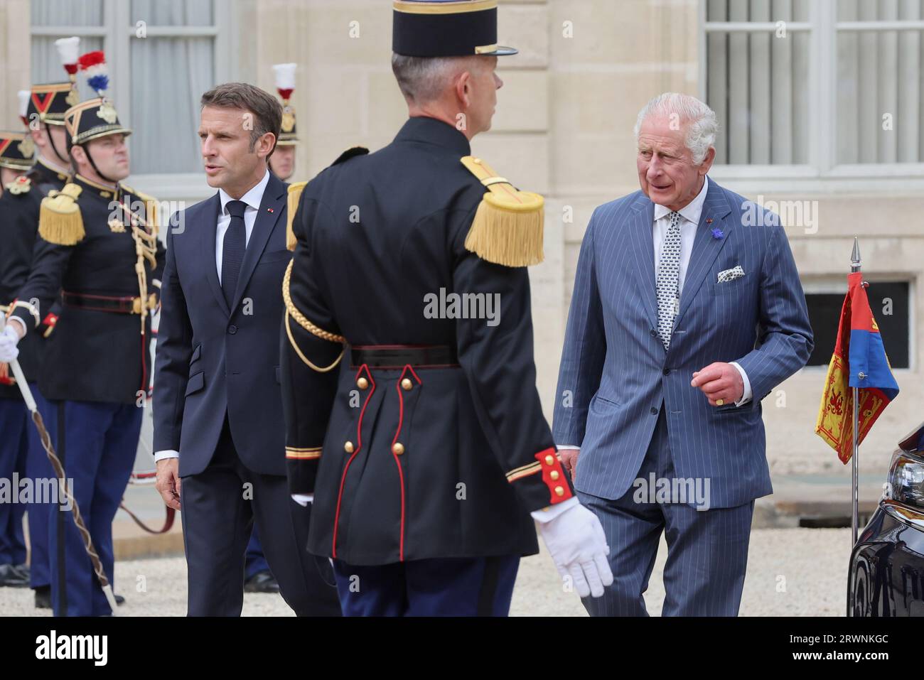 Paris, France. 20th Sep, 2023. British King Charles III arrives with ...