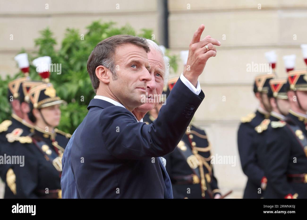 Paris, France. 20th Sep, 2023. British King Charles III arrives with ...