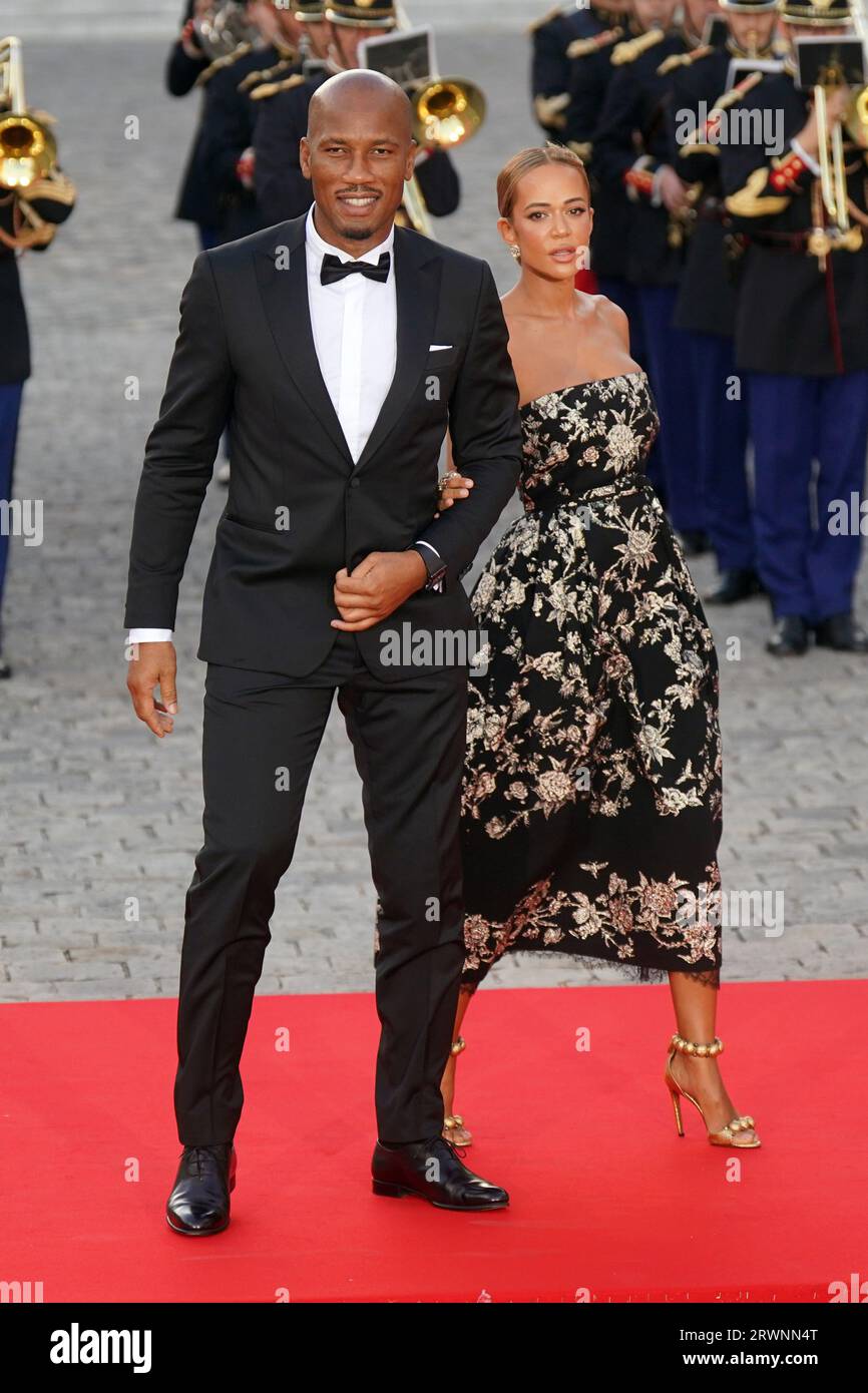 Didier Drogba and Gabrielle Lemaire attending the State Banquet at the ...