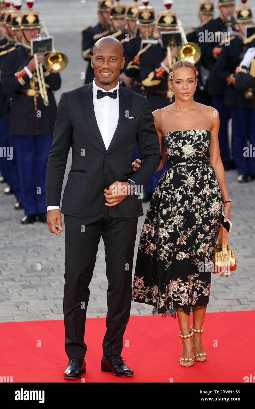 Didier Drogba and Gabrielle Lemaire attending the State Banquet at the ...