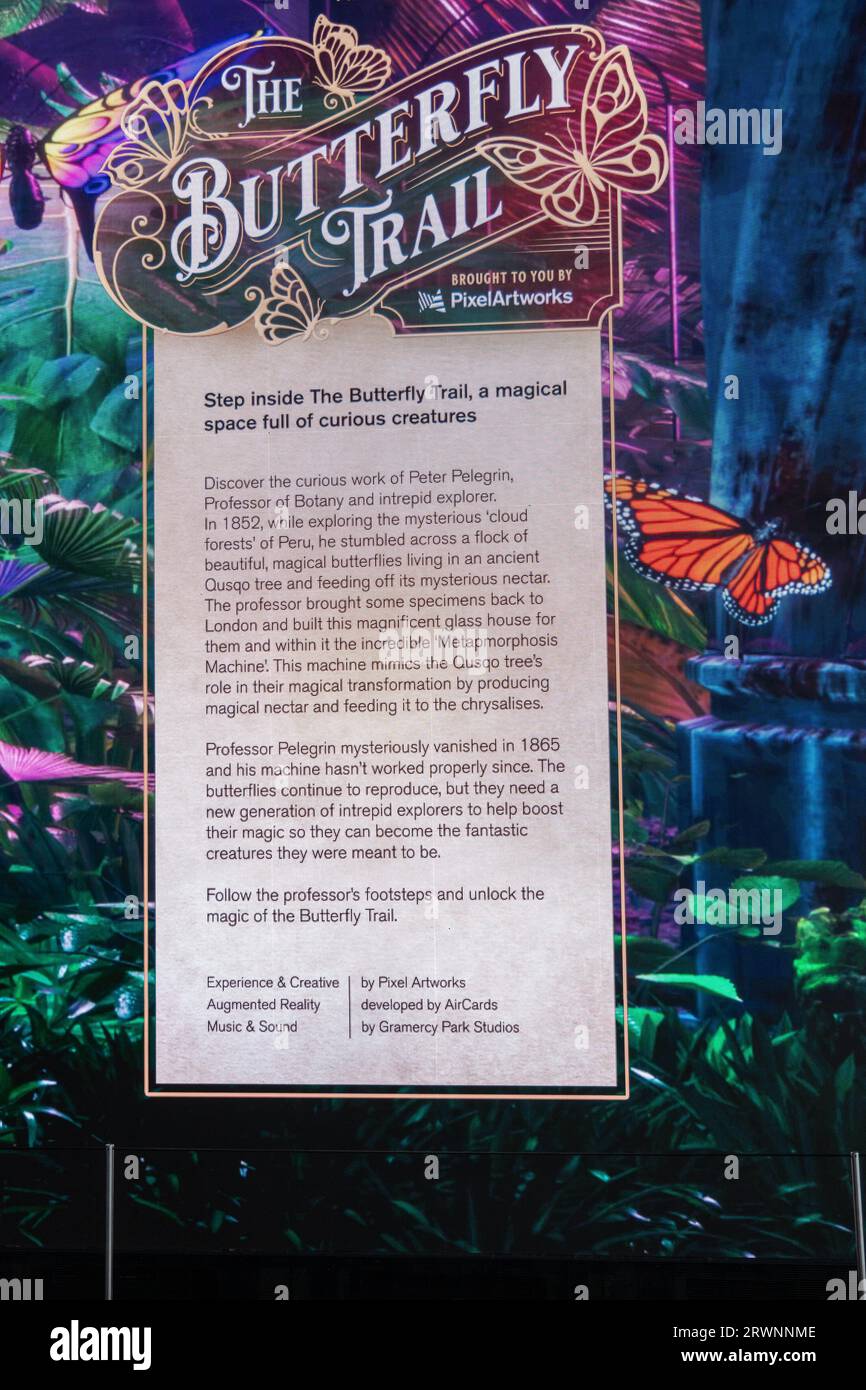 A sign at the "The Butterfly Trail" event. Outernet London and Pixel ...