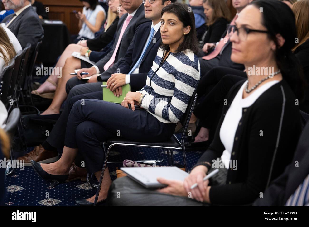 Federal Trade Commission Chair Lina Khan is seen in the audience during ...
