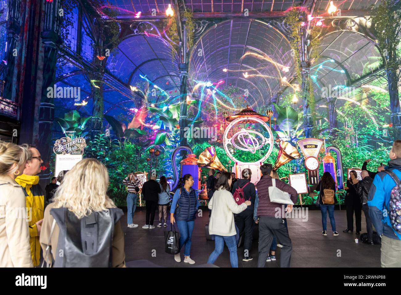 Visitors enjoy the experience at the "The Butterfly Trail" event ...