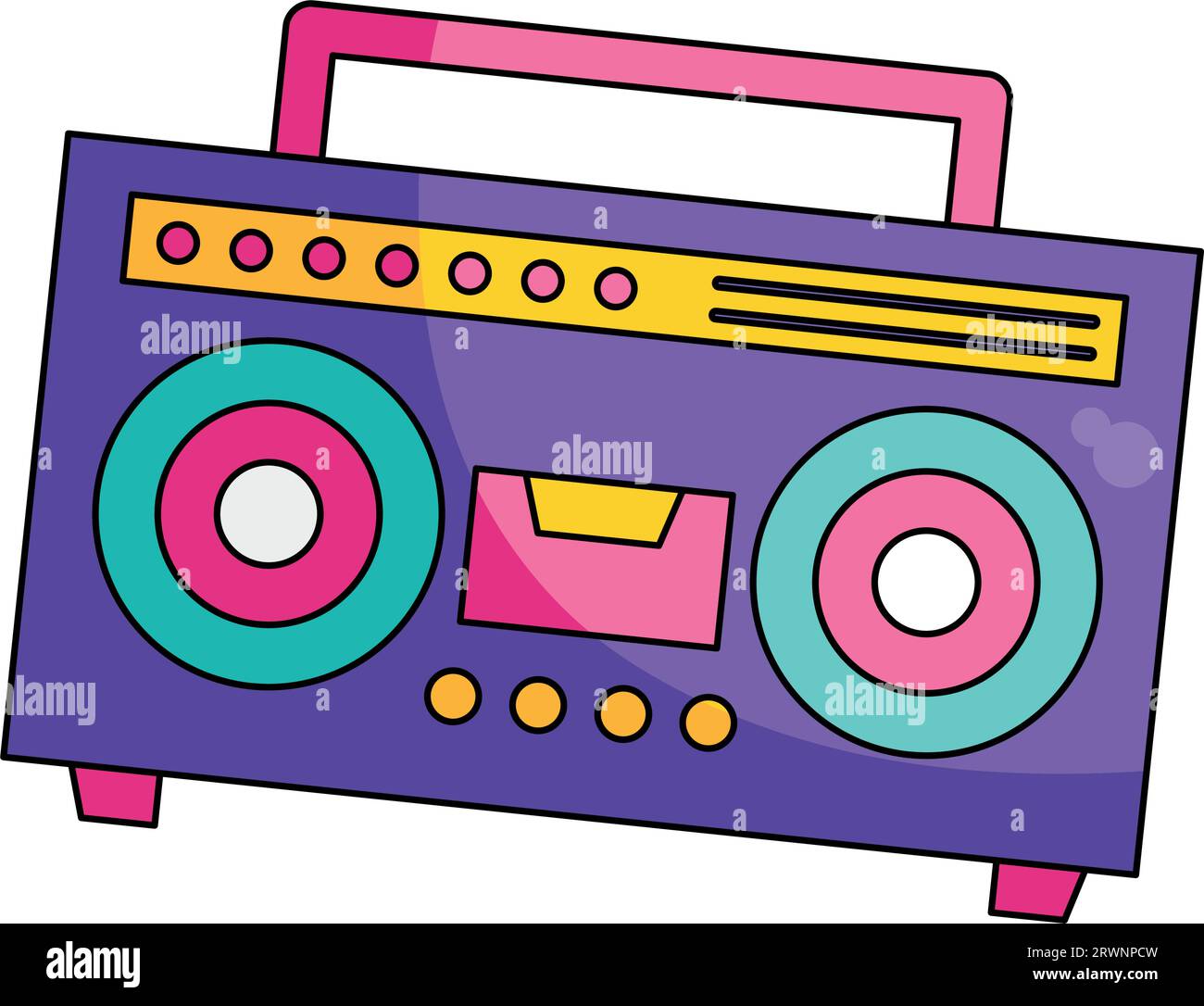 nineties pop art style boombox vector isolated Stock Vector Image & Art ...