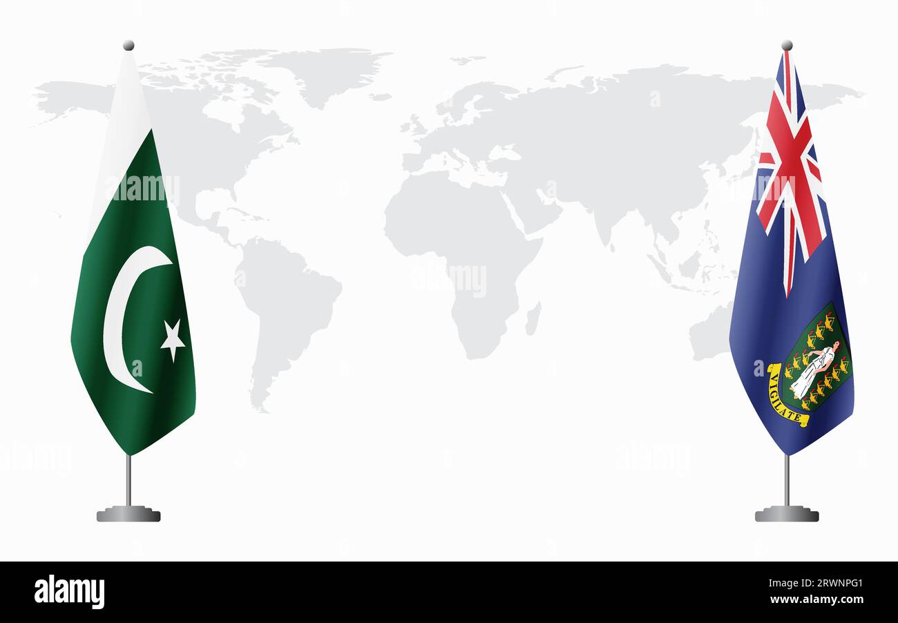 Pakistan and British Virgin Islands flags for official meeting against ...