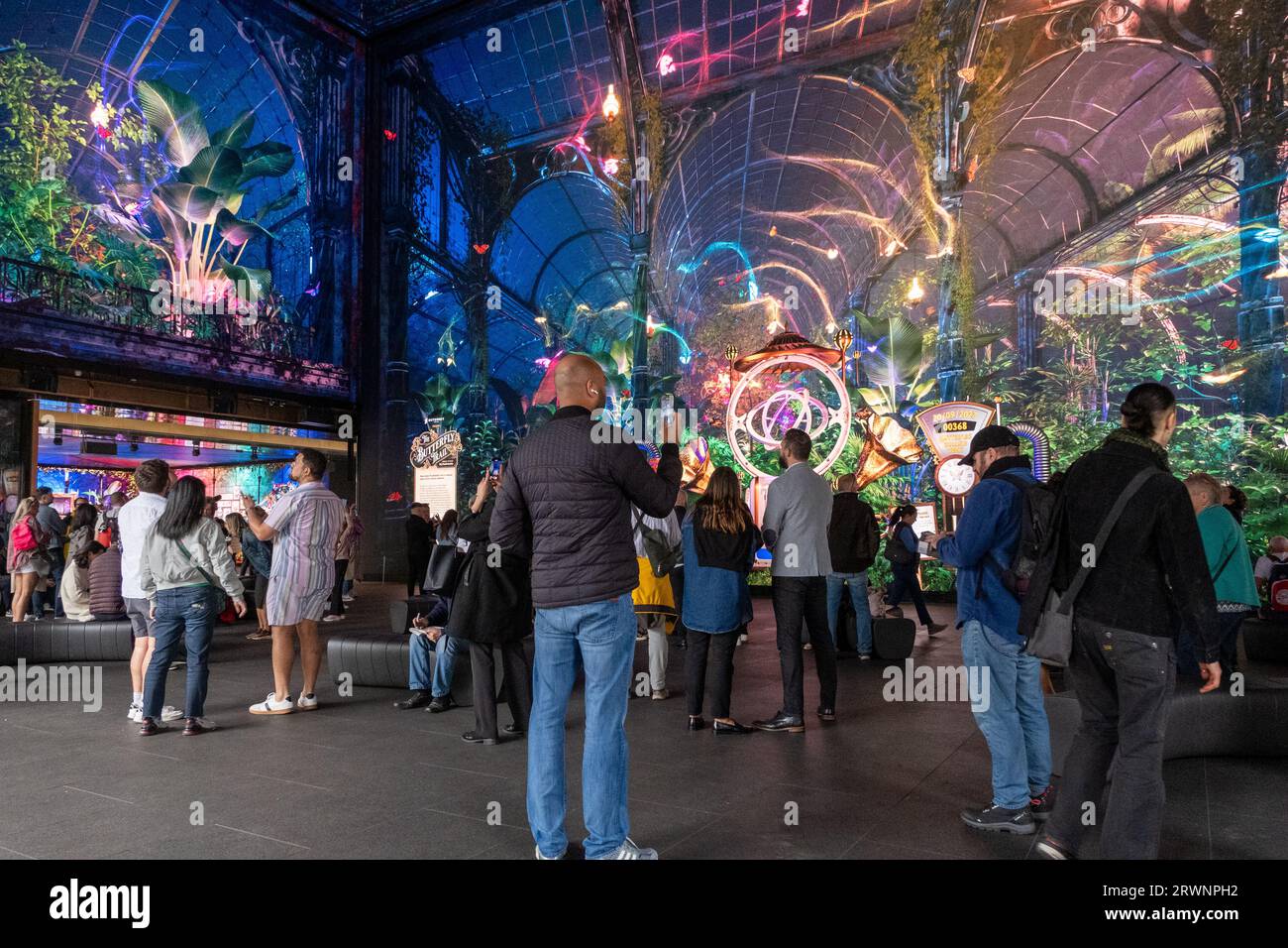 Visitors enjoy the experience at the "The Butterfly Trail" event ...