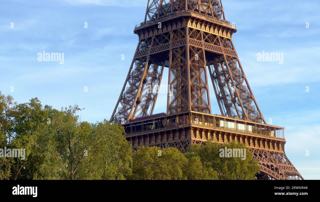 Most famous landmark in Paris - the Eiffel Tower Stock Photo - Alamy