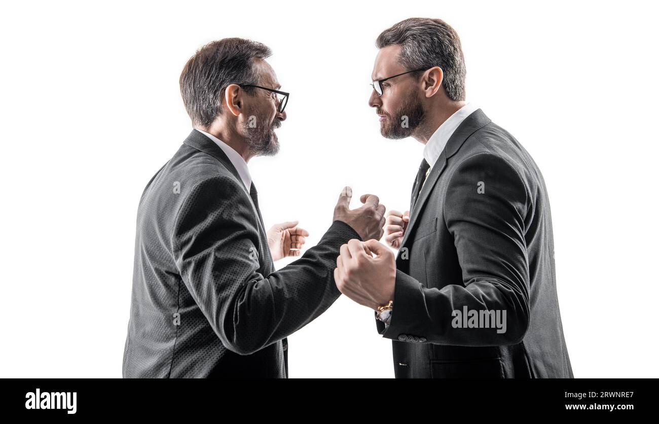 photo of two businessmen fighting with anger. two fighting businessmen ...