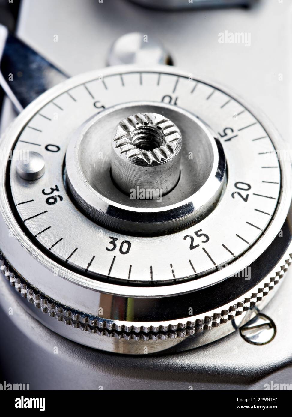 Frame counter on the mechanical lever of the camera shutter cocking ...